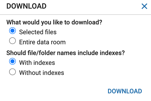 Downloading files – Aversure Data Room Service